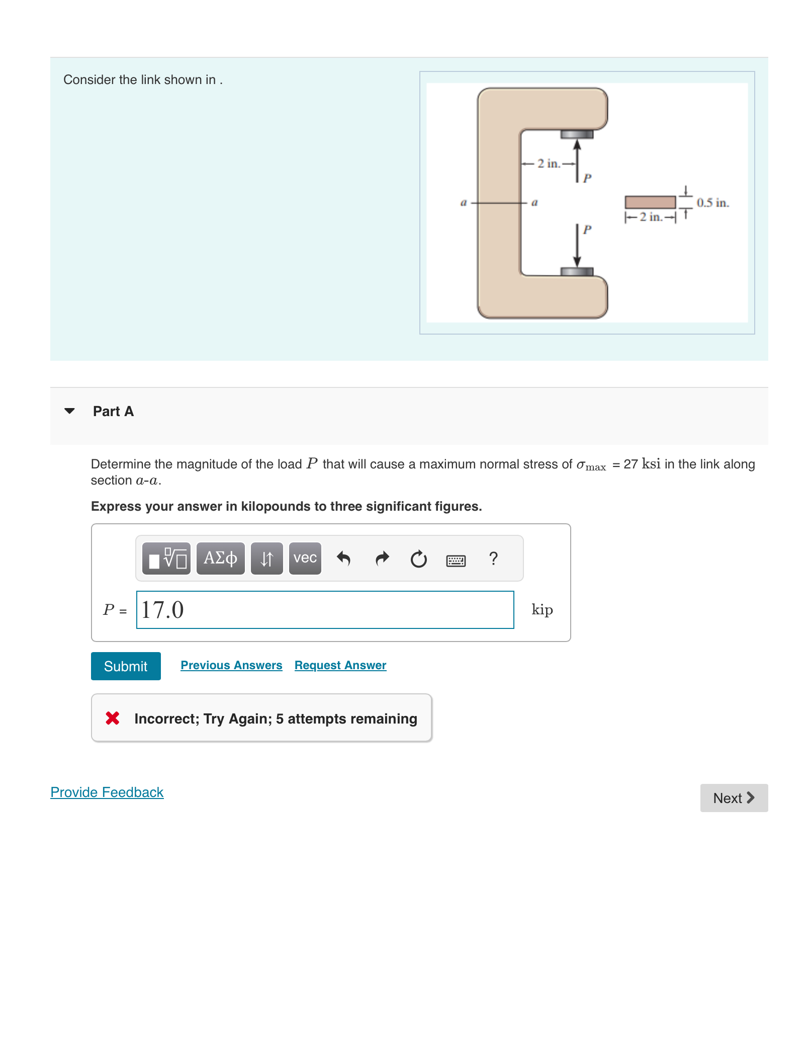 Solved Consider The Link Shown In Part Adetermine The