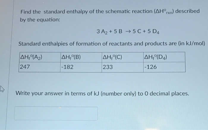 Solved Find the standard enthalpy of the schematic reaction | Chegg.com