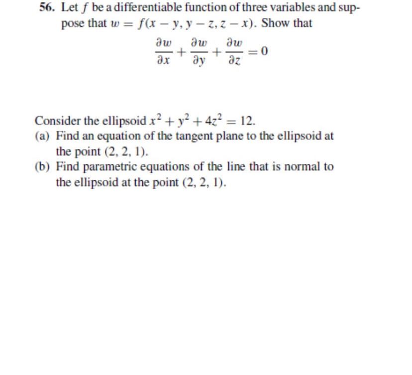 Solved Let f ﻿be a differentiable function of three | Chegg.com
