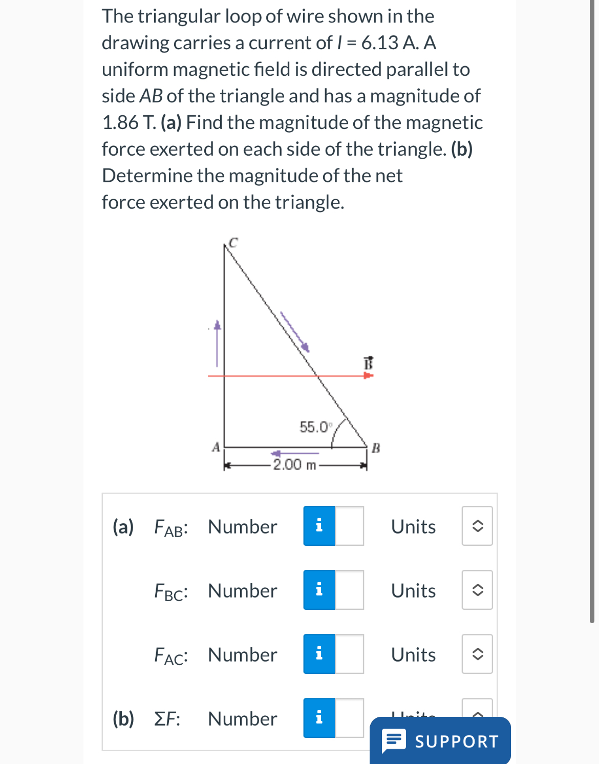 Solved The triangular loop of wire shown in the drawing | Chegg.com