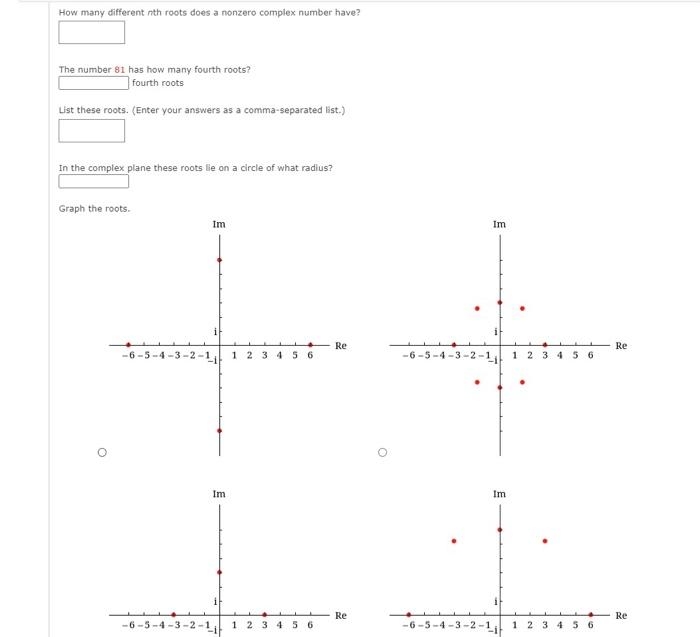 Solved How many different nth roots does a nonzero complex | Chegg.com
