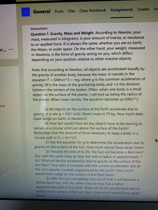 Solved General Posts Files Class Notebook Assignments Grades | Chegg.com