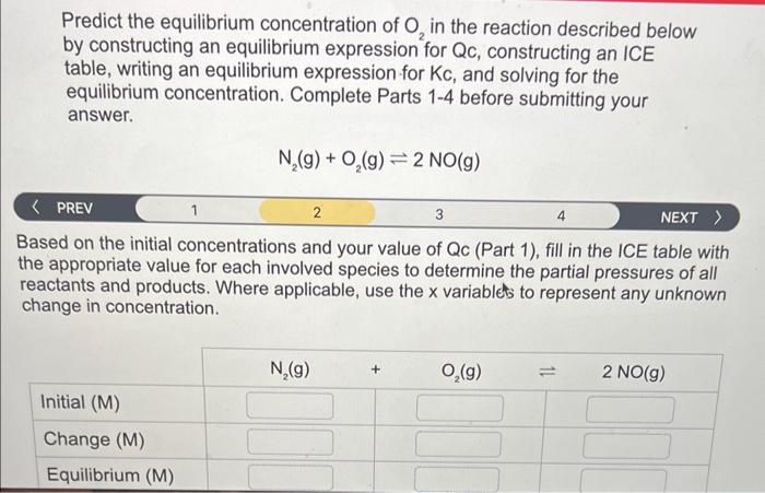 Solved Predict the equilibrium concentration of O2 in the | Chegg.com