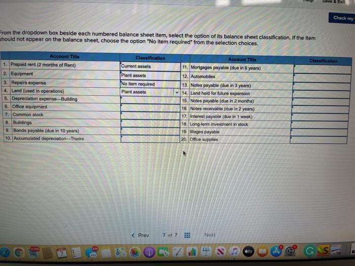 Solved Check my From the dropdown box beside each numbered | Chegg.com