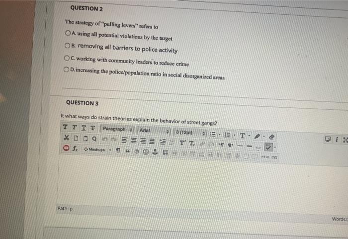 Solved QUESTION 2 The strategy of "pulling levers" refers to | Chegg.com