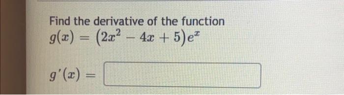 Solved Find the derivative of the function | Chegg.com
