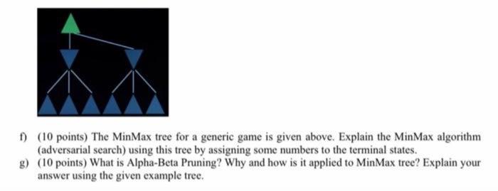 Solved 1) (10 points) The MinMax tree for a generic game is | Chegg.com