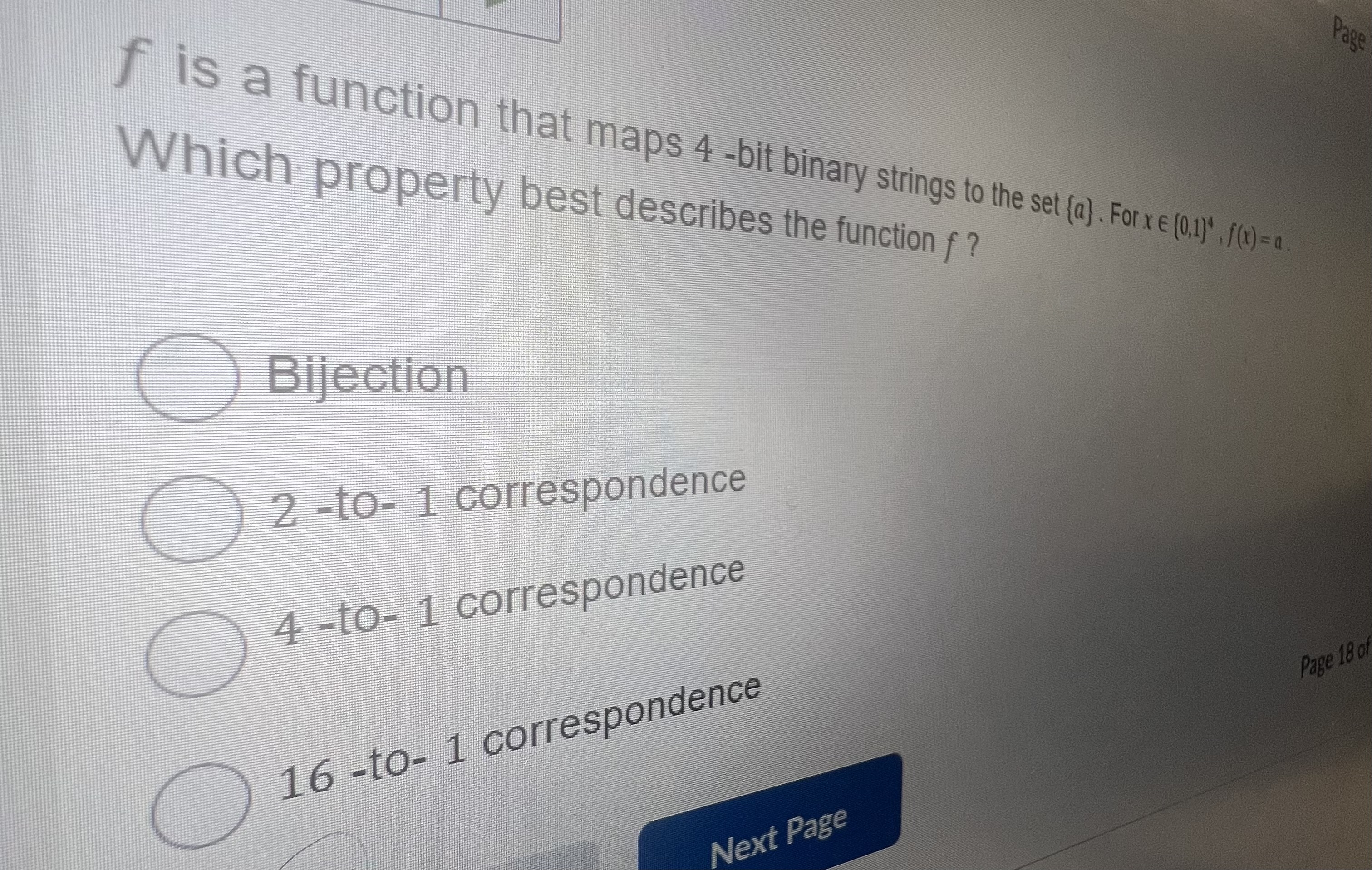 Solved f is ﻿a function that maps 4 -bit binary strings to | Chegg.com