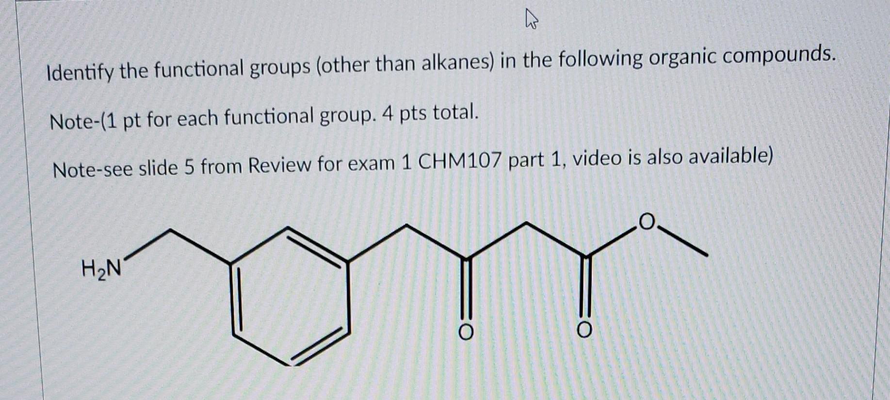 Solved Identify the functional groups (other than alkanes) | Chegg.com