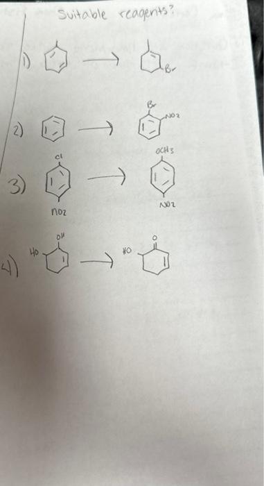 Solved Suitable reagents? 1) noz | Chegg.com