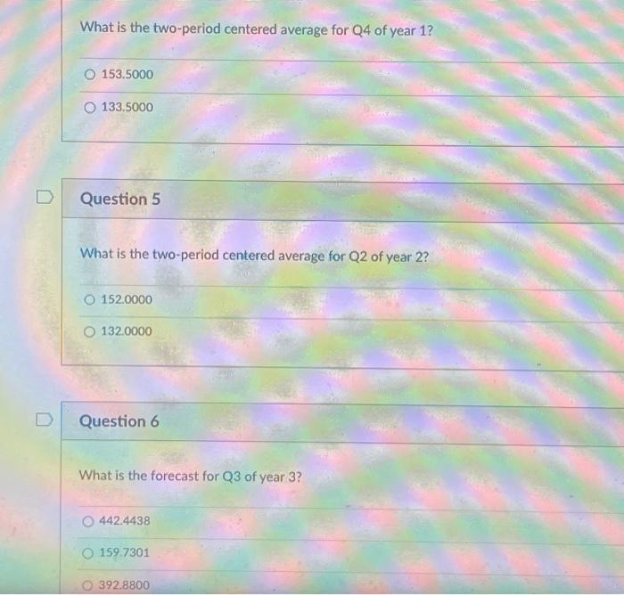 What is the two-period centered average for Q1 of | Chegg.com