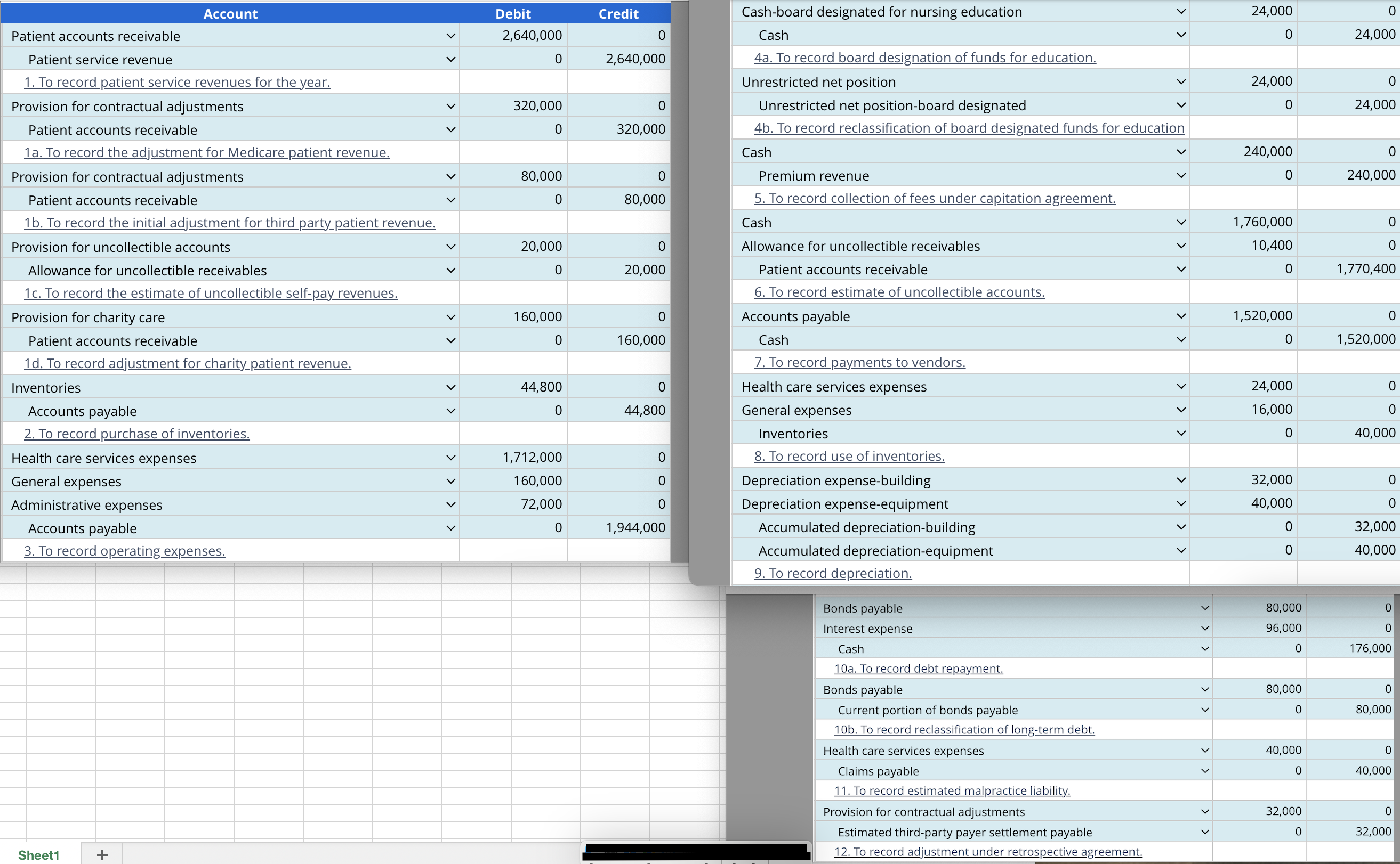 Solved \table[[Account,Debit,Credit],[Patient accounts | Chegg.com
