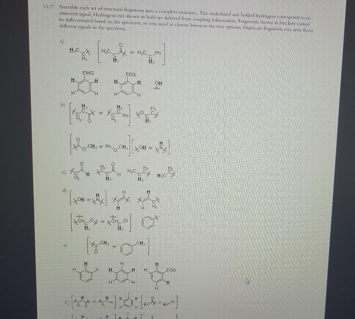 e) Matching the observed hydrogens from each aromatic | Chegg.com