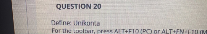 Solved QUESTION 20 Define: Unikonta For the toolbar, press | Chegg.com