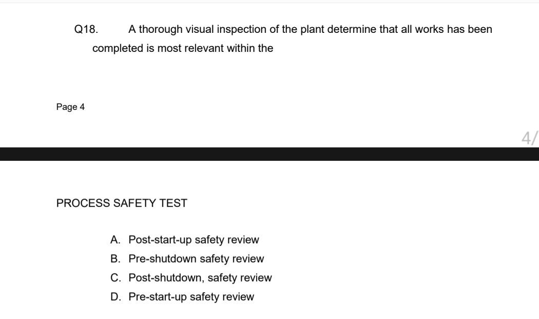Solved Q18. A thorough visual inspection of the plant | Chegg.com