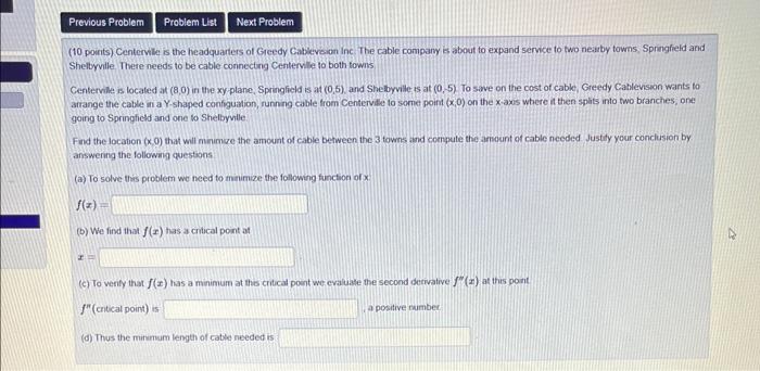 Solved (10 points) Centervile is the headquarters of Greedy | Chegg.com