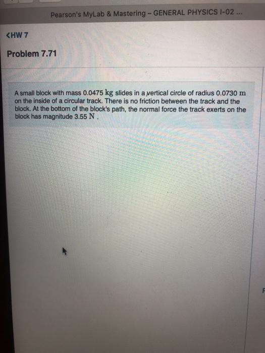 Solved Pearson's MyLab & Mastering - GENERAL PHYSICS 1-02 | Chegg.com