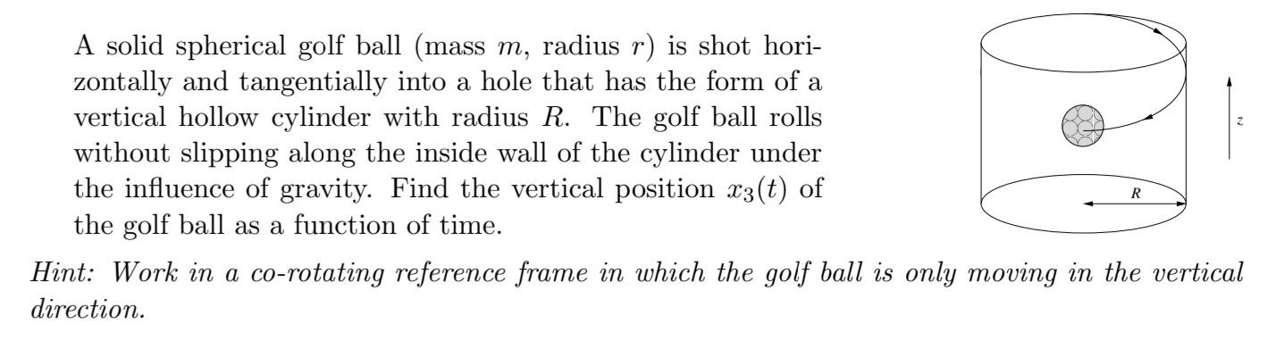Solved A solid spherical golf ball (mass m, radius r ) is | Chegg.com