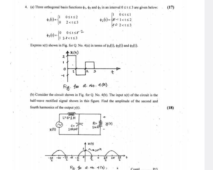 Solved 4. (a) Three orthogonal basis functions ϕ1,ϕ2 and ϕ3 | Chegg.com