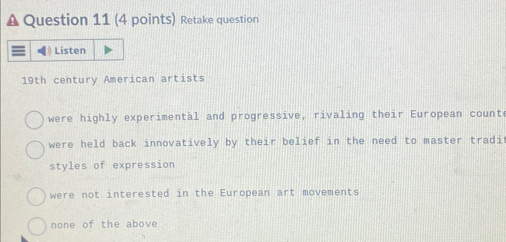 Solved A Question 11 (4 points) Retake question19 th | Chegg.com Solved A Question 11 (4 points) Retake question19 th | Chegg.com