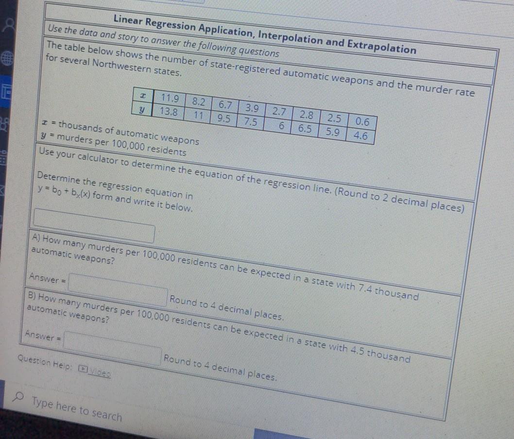 Solved Linear Regression Application, Interpolation and | Chegg.com