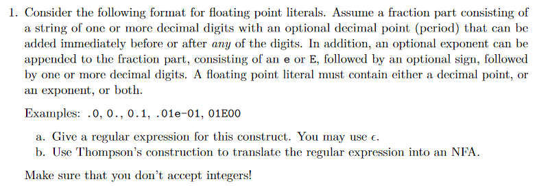 Solved Consider the following format for floating point | Chegg.com