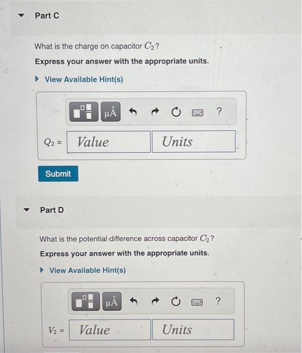 Solved Determine The Charge On And The Potential Difference 1437
