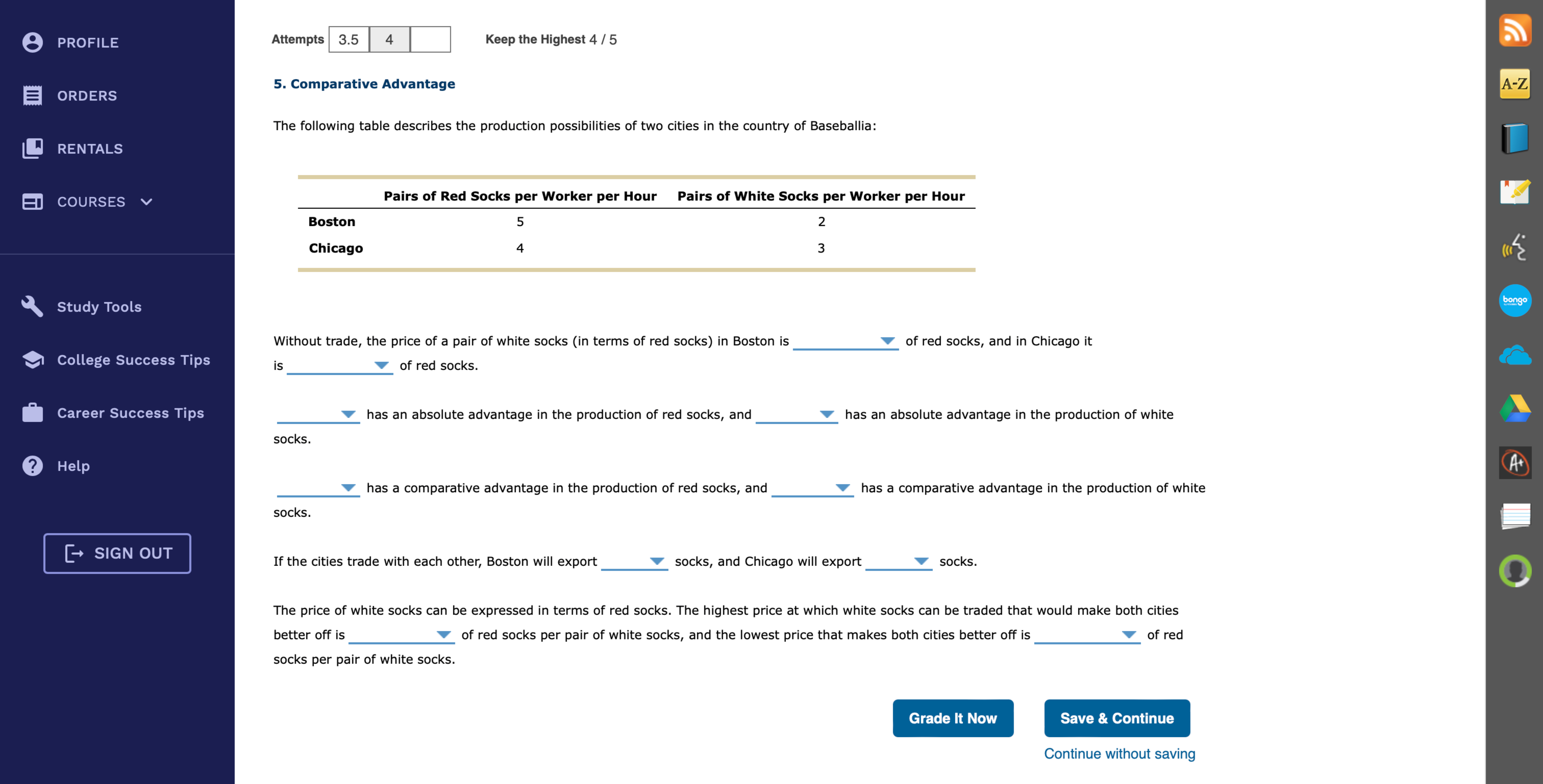 Solved Comparative AdvantageThe following table describes | Chegg.com