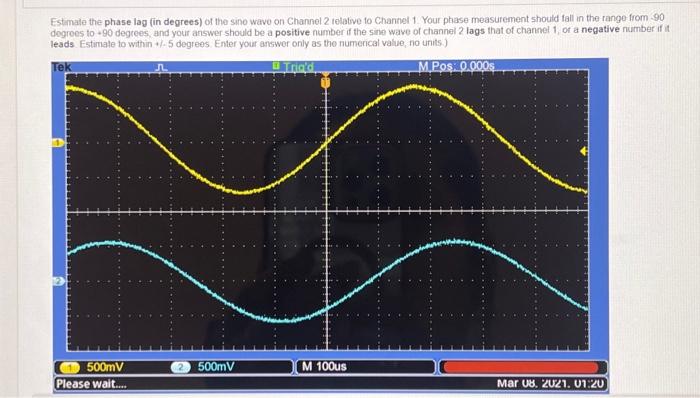 Solved Estanale the phase lag (in degrees) of the sino wave | Chegg.com