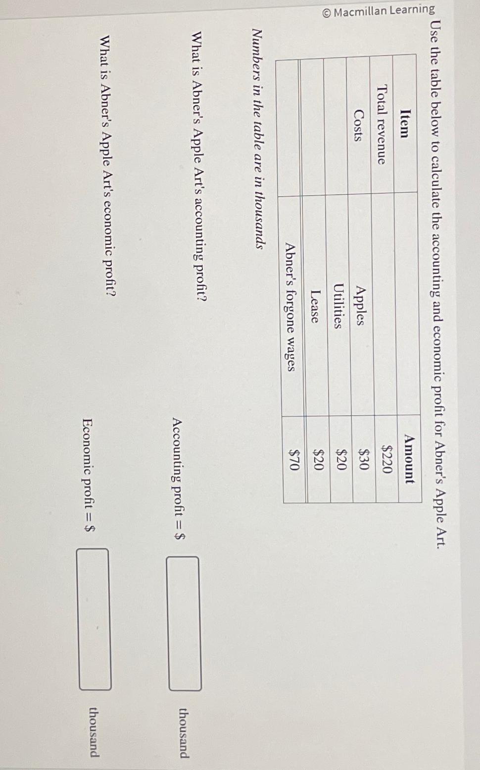 Solved Use the table below to calculate the accounting and | Chegg.com