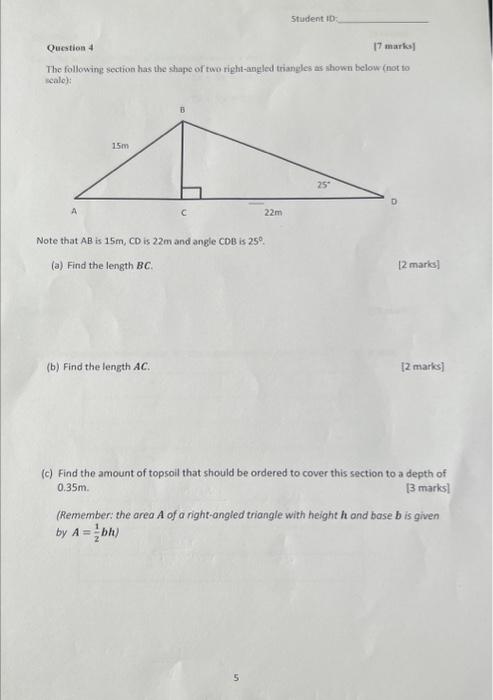 Solved Question 4 The following section has the shape of two | Chegg.com