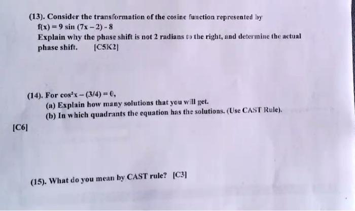 Solved (13). Consider the transformation of the cosine | Chegg.com