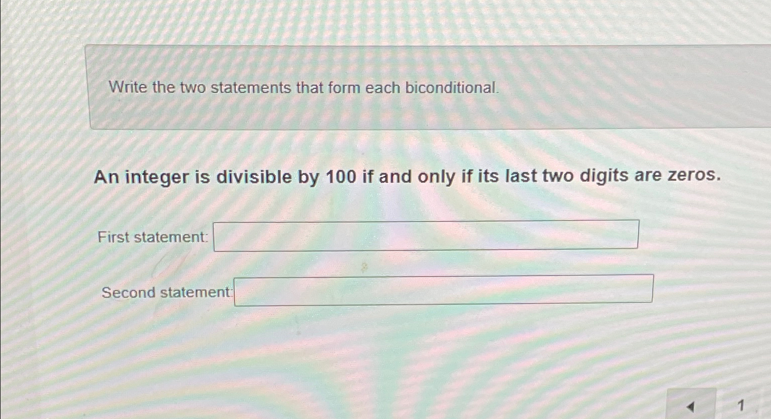 Solved Write the two statements that form each | Chegg.com