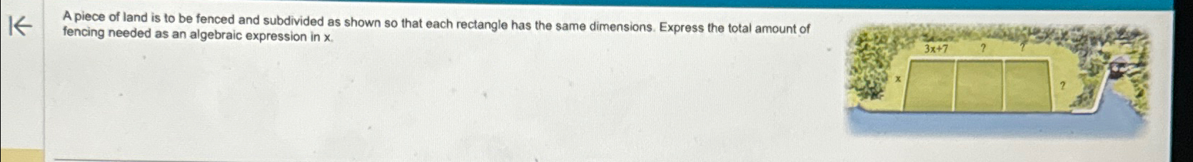 Solved A piece of land is to be fenced and subdivided as | Chegg.com