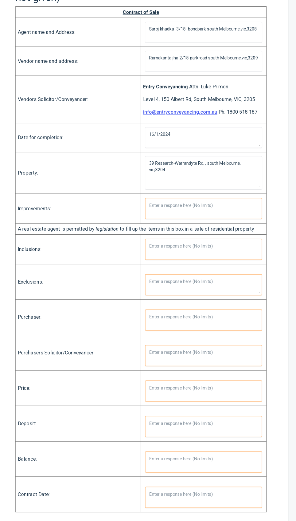 Solved Agent name and Address:Vendor name and | Chegg.com