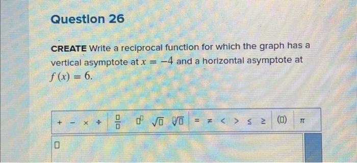 Solved CREATE Write a reciprocal function for which the | Chegg.com