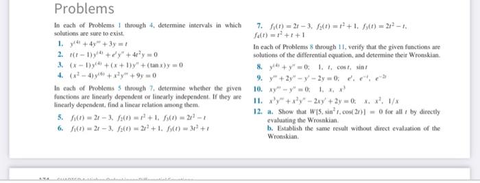 Solved In each of Problems 1 through 4 , determine intervals | Chegg.com