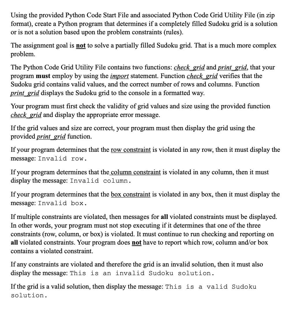 Solved Using the provided Python Code Start File and | Chegg.com