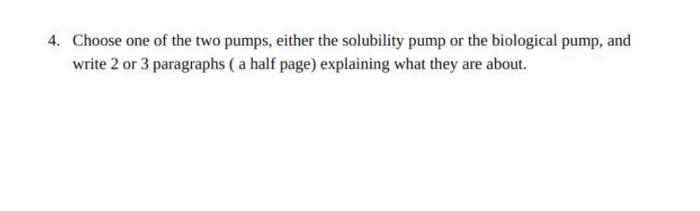 Solved 4. Choose one of the two pumps, either the solubility | Chegg.com