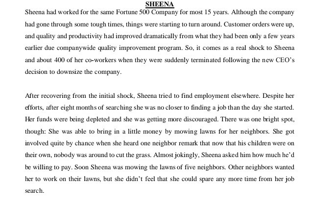 Solved Cuestion 1 SHEENA Sheena had worked for the same | Chegg.com