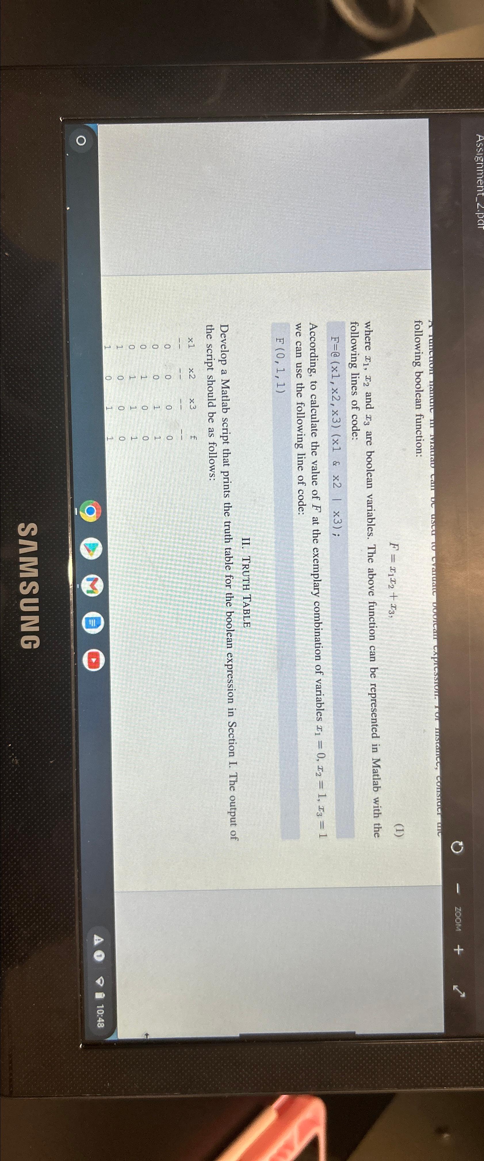 Solved following boolean function:F=x1x2+x3where x1,x2 ﻿and | Chegg.com