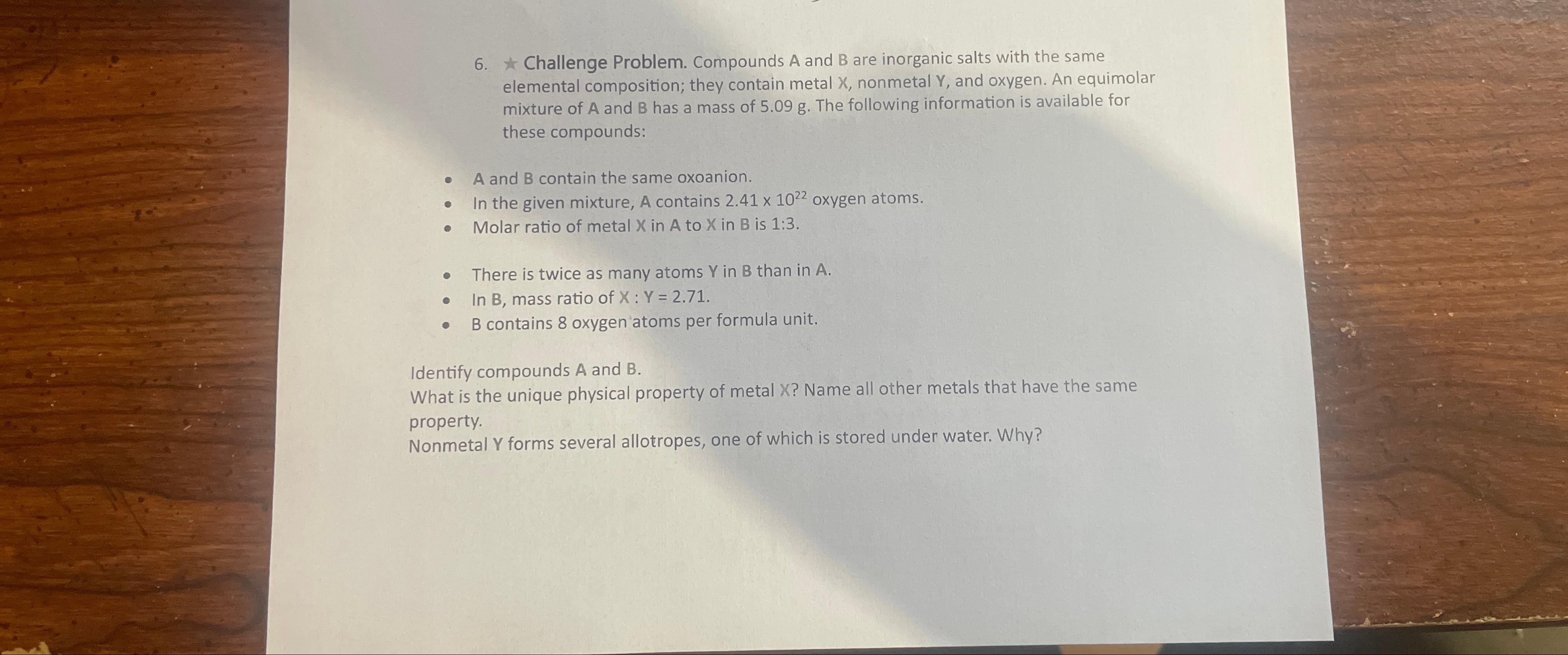 Solved *** ﻿Challenge Problem. Compounds A and B ﻿are | Chegg.com