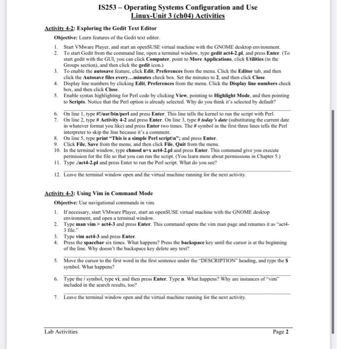 Solved Activity 4-1: Exploring the KWrite Text Editor | Chegg.com