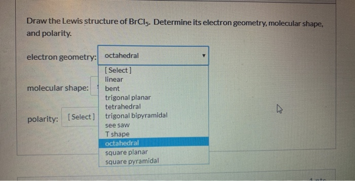 Solved Draw the Lewis structure of BrCls. Determine its | Chegg.com