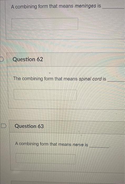 Solved The combining form that means cerebrum is Question 59 | Chegg.com