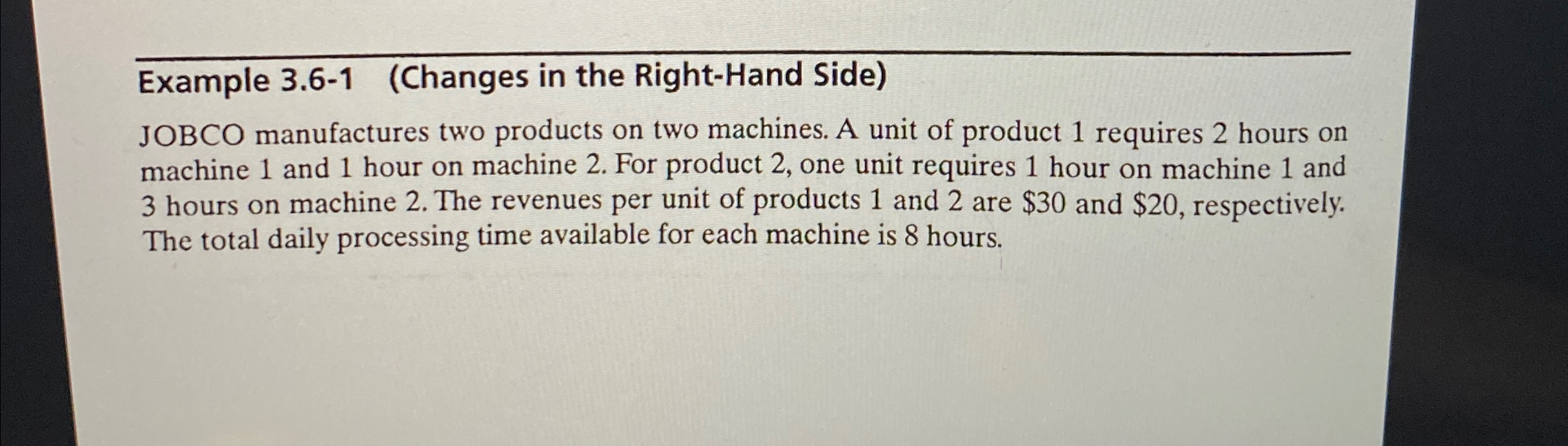 Solved Example 3.6-1 (Changes in the Right-Hand Side)JOBCO | Chegg.com