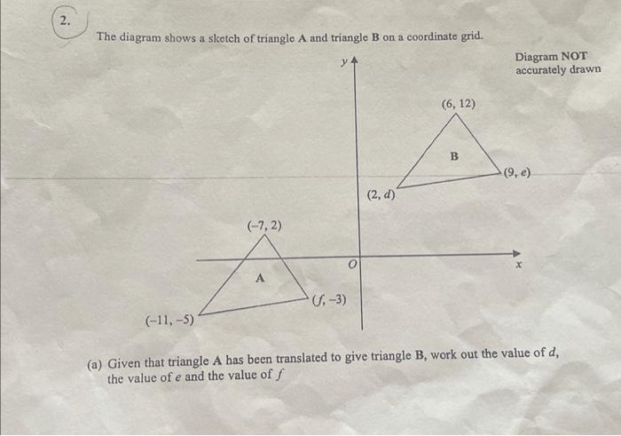 Solved The diagram shows a sketch of triangle A and triangle | Chegg.com