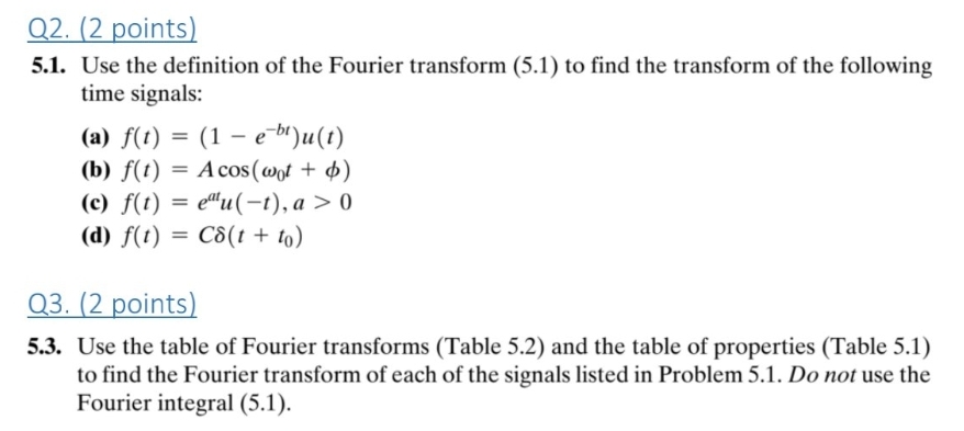 Solved Q2. (2 ﻿points)5.1. ﻿Use the definition of the | Chegg.com