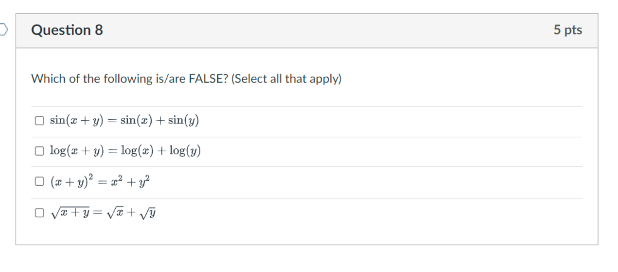 Solved Question 8Which of the following is/are FALSE? | Chegg.com