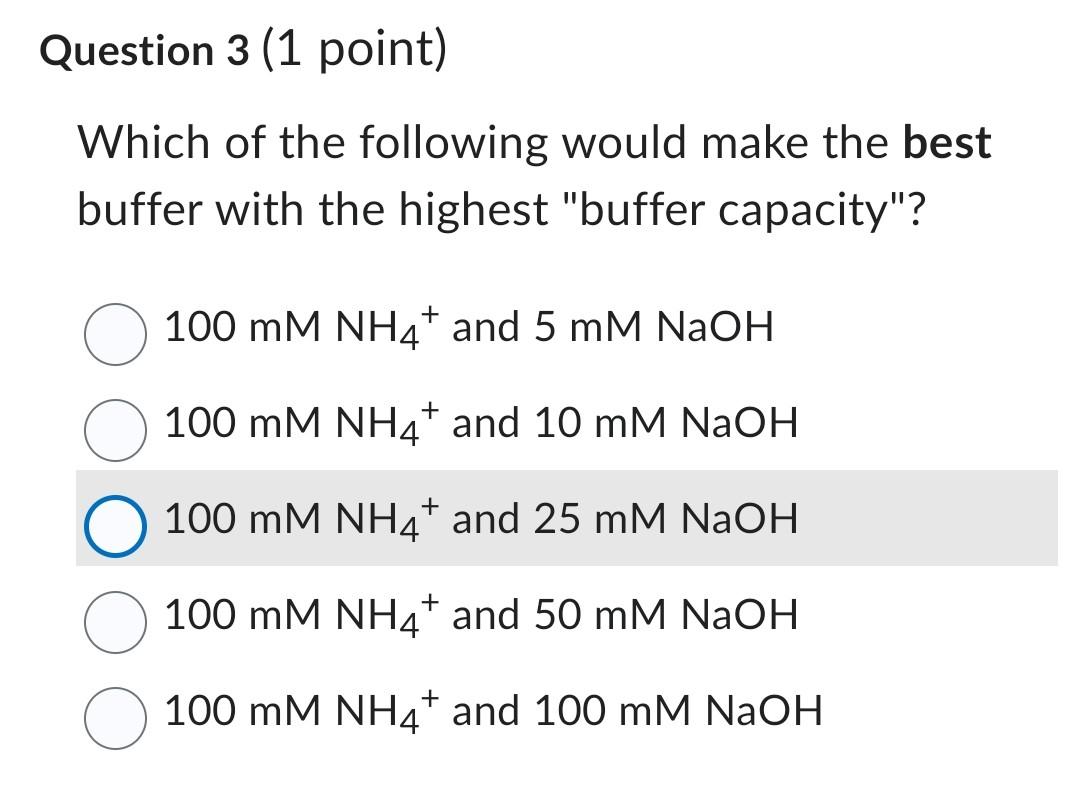 Solved Which of the following would make the best buffer | Chegg.com